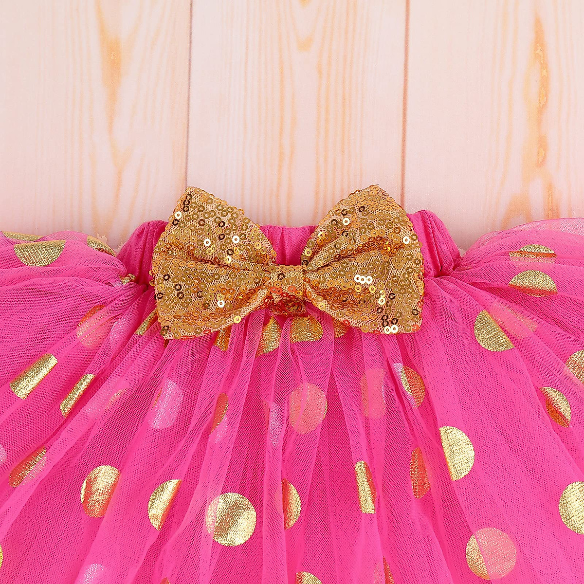 Smash Cake Outfit Girl, Toddler Kids Baby Girls Birthday Princess Outfits Long Sleeve Mini Infant Girl Romper Polka Dots Tutu Dress Bow Headband Party Supplies Hot Pink - 1st birthday girl 1Y