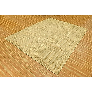 CASAVANI Collection Rectangular Area Rug - 4x6 Ft' Beige Braided Jute Rug Geometric Kilim Rug Indoor Outdoor Use Carpet Flatweave Rugs for Bedroom Dining Room Living Room