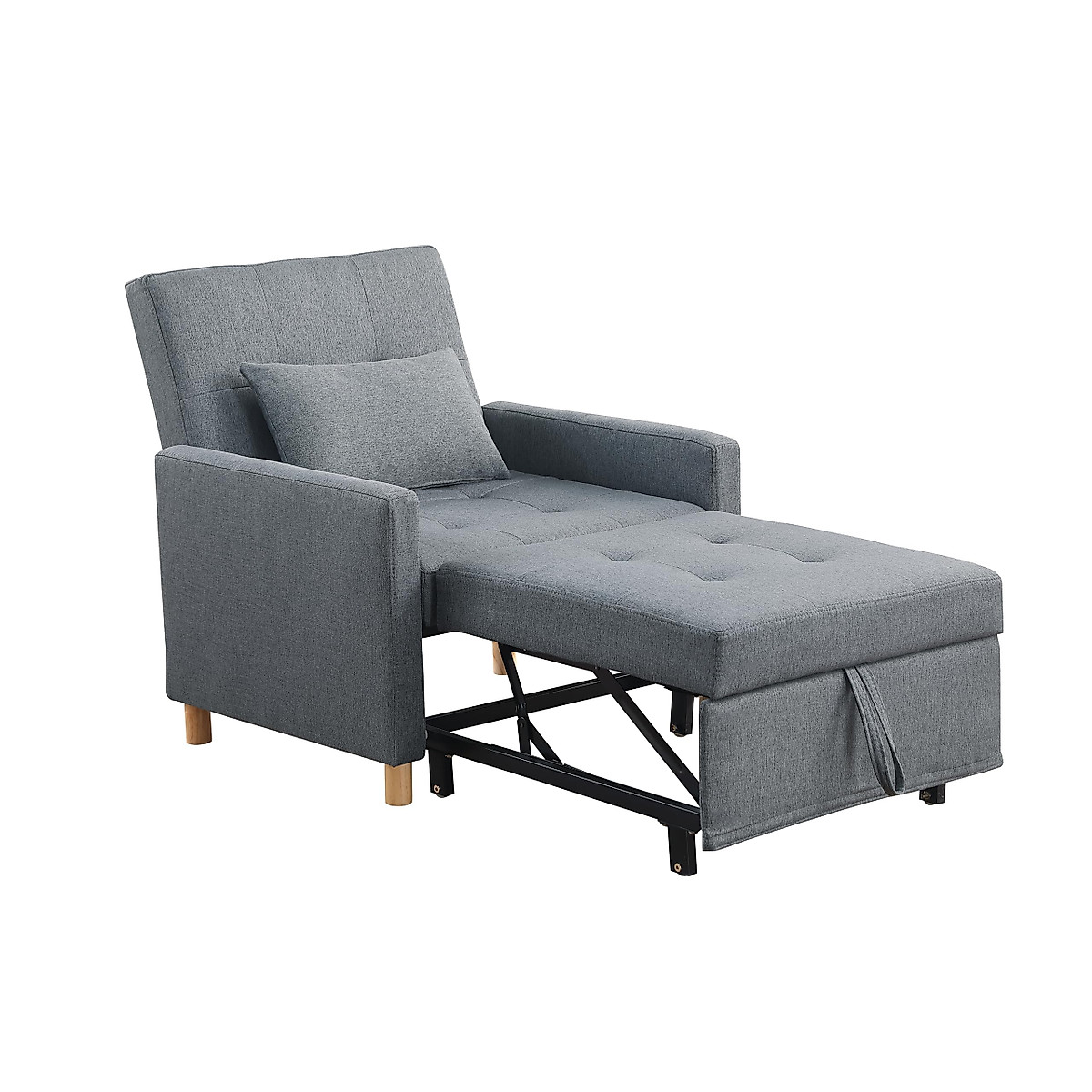 DULATIS Sleeper Chair,Convertible Sleeper Sofa Chair,Pull Out Sleeper Chair with Adjustable Backrest,Multi-Functiona Lounge Chair for Living Room(Gray)