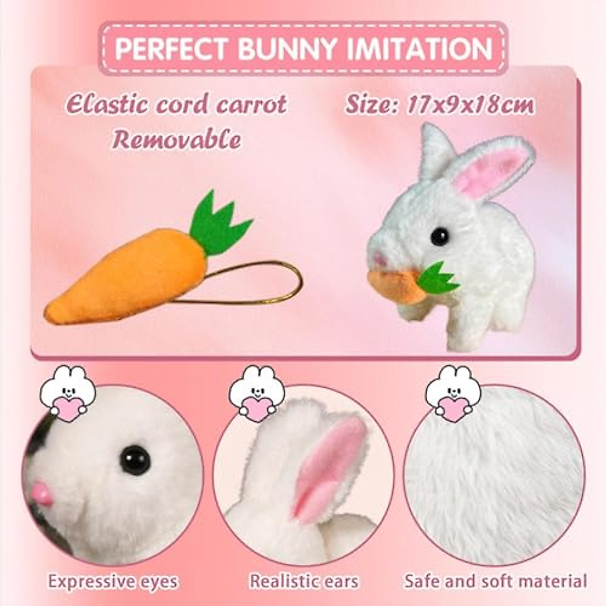 Bunny - My Realistic Bunny Toy, Bunny Realistic Bunny, Bunny Realistic Bunny Toy, Interactive Bunny Realistic Bunny-Jumping, Twitching, and Shaking Ears, Bunbi Realistic Bunny (Brown)