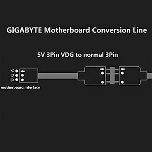 LICHIFIT 5V 3PIN RGB VDG Conversion Line Cable Connector for GIGABYTE Motherboard