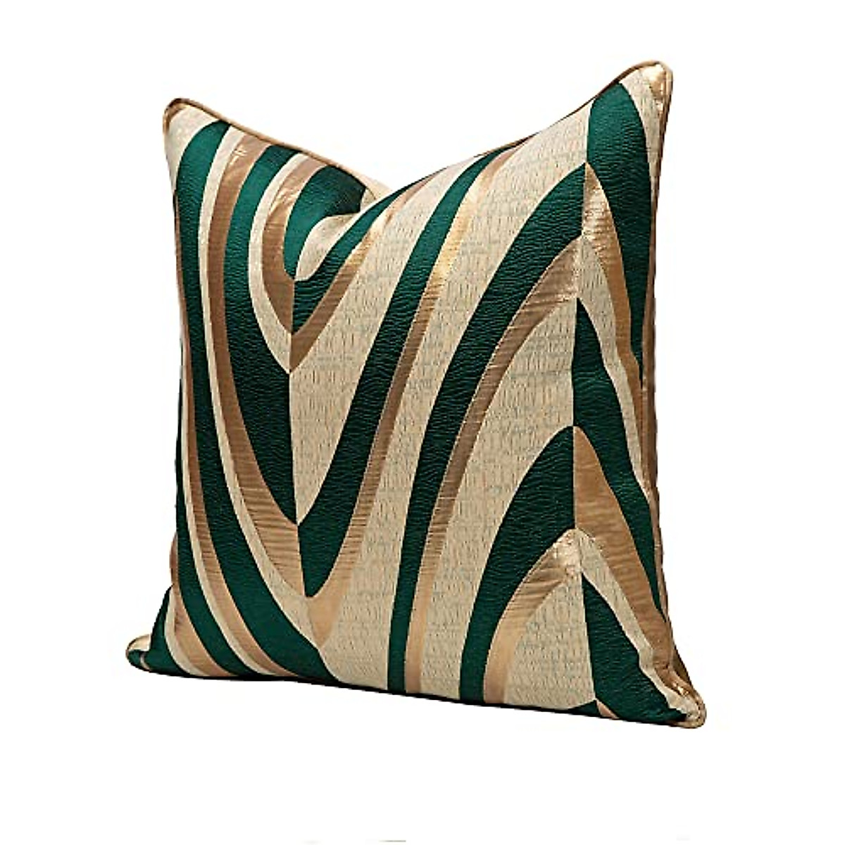 THE-TINOART Decorative Throw Pillow Covers 20 x 20, Olive Green Gold Soft Pillow Covers Striped Christmas Decor Square Cushion Covers Home Decor for Couch Patio Sofa Bedroom Car