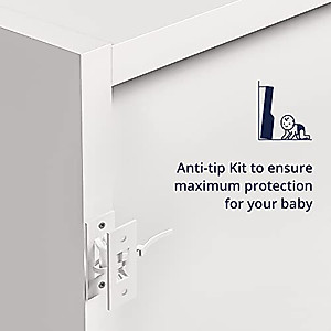 Cozy Castle White Bookshelf with Doors, Tall Bookcase with 3-Tier Open Shelves for Bedroom, Living Room, 27.6" W x 15.7" D x 75.6" H