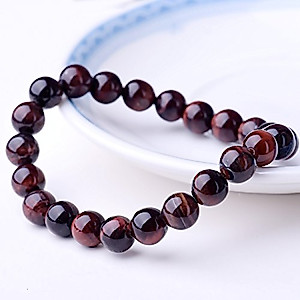 WRCXSTONE Natural 8mm Gorgeous Semi-Precious Gemstones Healing Crystal Stretch Beaded Bracelet Unisex