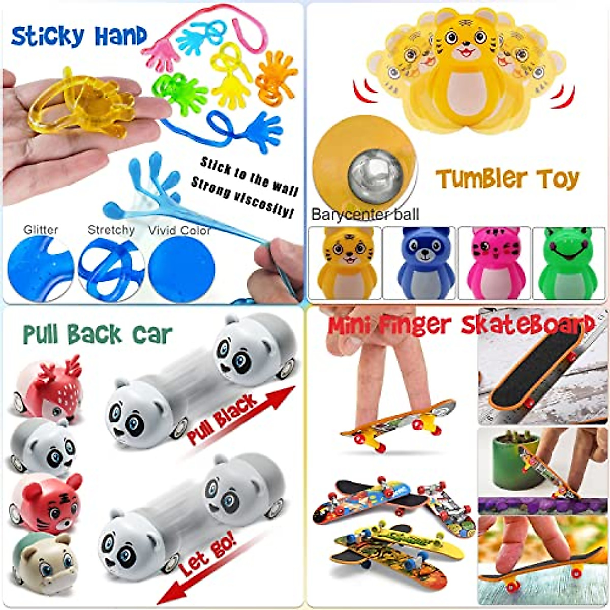 56 Pcs Party Favors Carnival Treasure Box Toys Classroom Prizes Small Mini Bulk Gifts Toys Pinata Stocking Stuffers for Kids Boys Girls 4-8 8-12 3-5, Goodie Bags Fillers for Kids Birthday Party