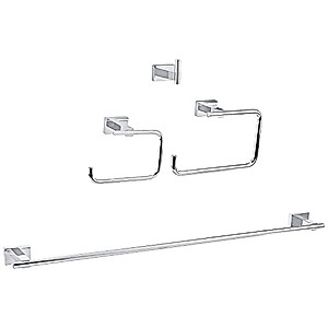 Grohe 40778001 Essentials Cube Master Bathroom Set, 4-In-1, Starlight Chrome