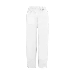 FEDULKSTORE Womens Cotton Linen Wide Leg Pants Summer Casual High Waisted Palazzo Pants Baggy Lounge Beach Trousers(#01 White,Large)