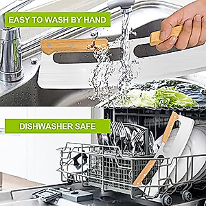 Pizza Cutter Rocker with Wooden Handles & Protective Cover by Zocy, 14" Sharp Stainless Steel Pizza Slicer Wheel, Big Pizza Knife Cutters for Kitchen Tool (14inch)