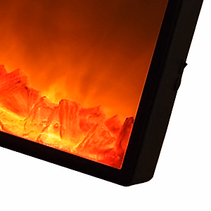 Shulemin 12" x 8" x 3" Fireplace Lanterns with Realistic Flames LED Fireplace Faux Flame Battery Operated Long Lasting Hanging Indoor/Outdoor Fireplace Lamp Decor for Home Black