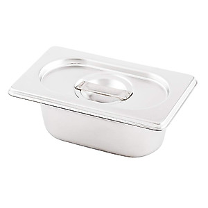 Restaurantware LID ONLY: Met Lux 7 x 4.3 Inch Steam Table Pan Lid 1 Hotel Pan Lid - Fits 1/9 Size Steam Table Pan Table Pan Sold Separately Stainless Steel Steam Pan Cover Built-In Handle