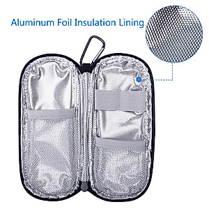 Yarwo Insulin Cooler Travel Case, Diabetic Medication Organizer with 2 Ice Packs for Insulin Pens and Other Diabetic Supplies, Black