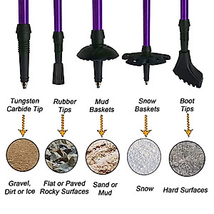Aihoye Hiking Trekking Poles, 2 Pack Collapsible,Lightweight, Anti Shock, Hiking or Walking Sticks,Adjustable Hiking Pole for Men and Women (Purple)
