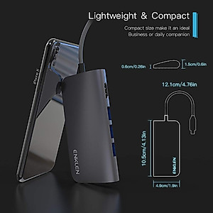 USB C Hub 8-in-1 Type C Adapter with Ethernet Port, 4K USB C to HDMI, 2 USB 3.0 and 1 USB 2.0, 100W USB C Power Delivery Charging, SD/TF Card for MacBook Pro/Air(Thunderbolt 3)