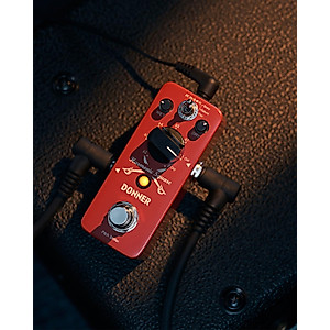 Donner Octave Guitar Pedal, Harmonic Square Digital Octave Mini Pedal Pitch Shifter 7 Shift Types 3 Tone Modes Sharp Detune Flat True Bypass