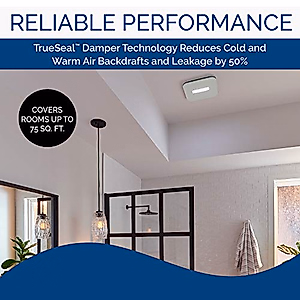 Broan-NuTone AE80LK Ventilation with LED CleanCover and Roomside Installation, ENERGY STAR Certified, 80 CFM, 0.7 Sones, White
