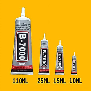 B-7000 Super Adhesive Glue Clear, Industrial Strength Glues Paste Adhesive for Glass, Plastic, Wood, Ceramic, Metal, Jewelry Making, Rhinestones Crafts, Cell Phones, Tablet, Clothes, Shoes 10ML