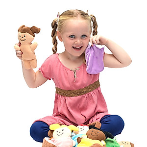 Basket of Babies Plush Baby Doll Set with Removable Clothing - Multicultural Diversity Baby Doll Toys for Boys and Girls with 6 Soft Baby Dolls, Interchangeable Clothing, Basket, Pillow, and Blanket