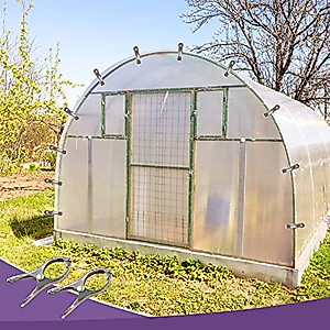 proturbo 50PCS Stainless Steel Greenhouse Clamps 2inch Greenhouse Clips Heavy Duty Garden Clips Windproof Strong Grip to Hold Down The Plant Cover or Shade Cloth on Garden Hoops or Greenhouse Frame