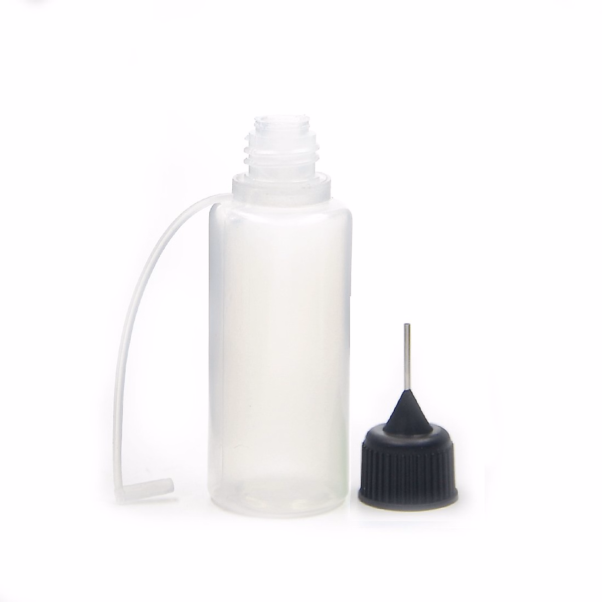 20ml Plastic 6 Colors Dropper Bottles Tip Steel Needle Drip Empty Liquid Filling Squeezable Childproof (20ml Black Pack of 20pcs)