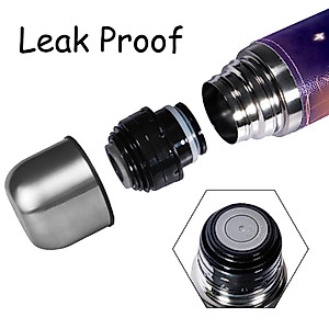 Stainless Steel Leather Vacuum Insulated Mug Jellyfish Thermos Water Bottle for Hot and Cold Drinks Kids Adults 16 Oz