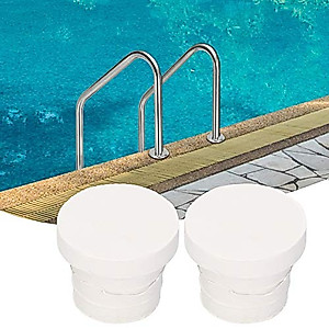 2Pcs Ladder Rubber Stopper Bumper,Replacement Safety Guard Swimming Pool Supplies,for Swimming Pool Ladders (White)