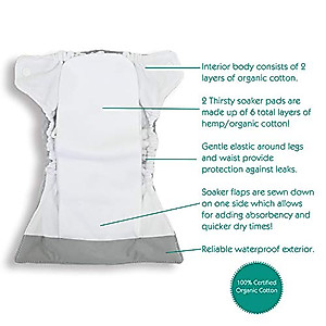 Thirsties Natural Newborn All in One Reusable Cloth Diaper, Snap Closure, Mountain Twilight (5-14 lbs)