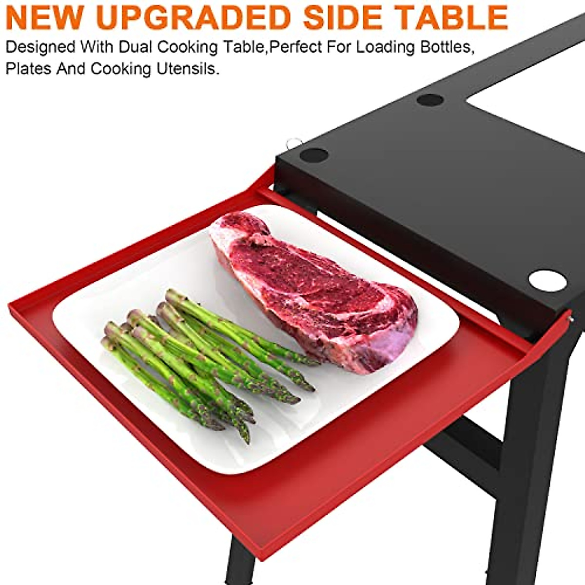 MixRBBQ Universal Griddle Stand for Blackstone 17" 22" Tabletop Griddle, Adjustable Table with Dual Side Shelf Grill Accessories for Outdoor Camping