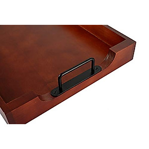 Large Ottoman Tray with Handles - Wooden Serving Trays for Ottomans - Farmhouse Tray for Ottoman - Wood Trays for Coffee Table - Wood Tray Ottoman Trays Home Decor - Rustic Wood Tray