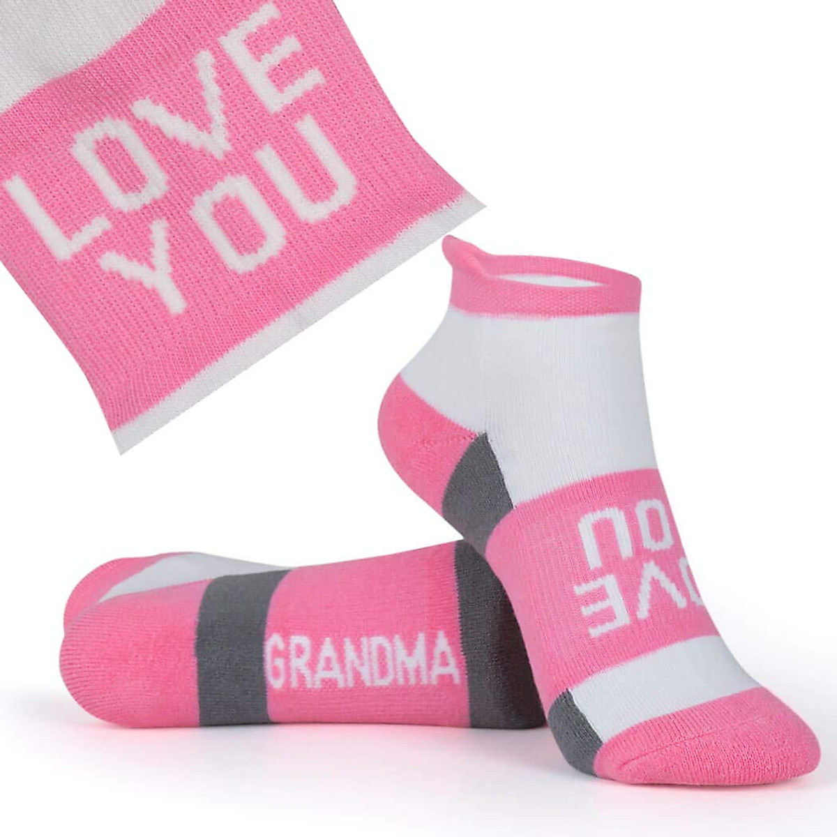 Inspirational Athletic Running Socks | Women's Woven Low Cut | Love You Grandma