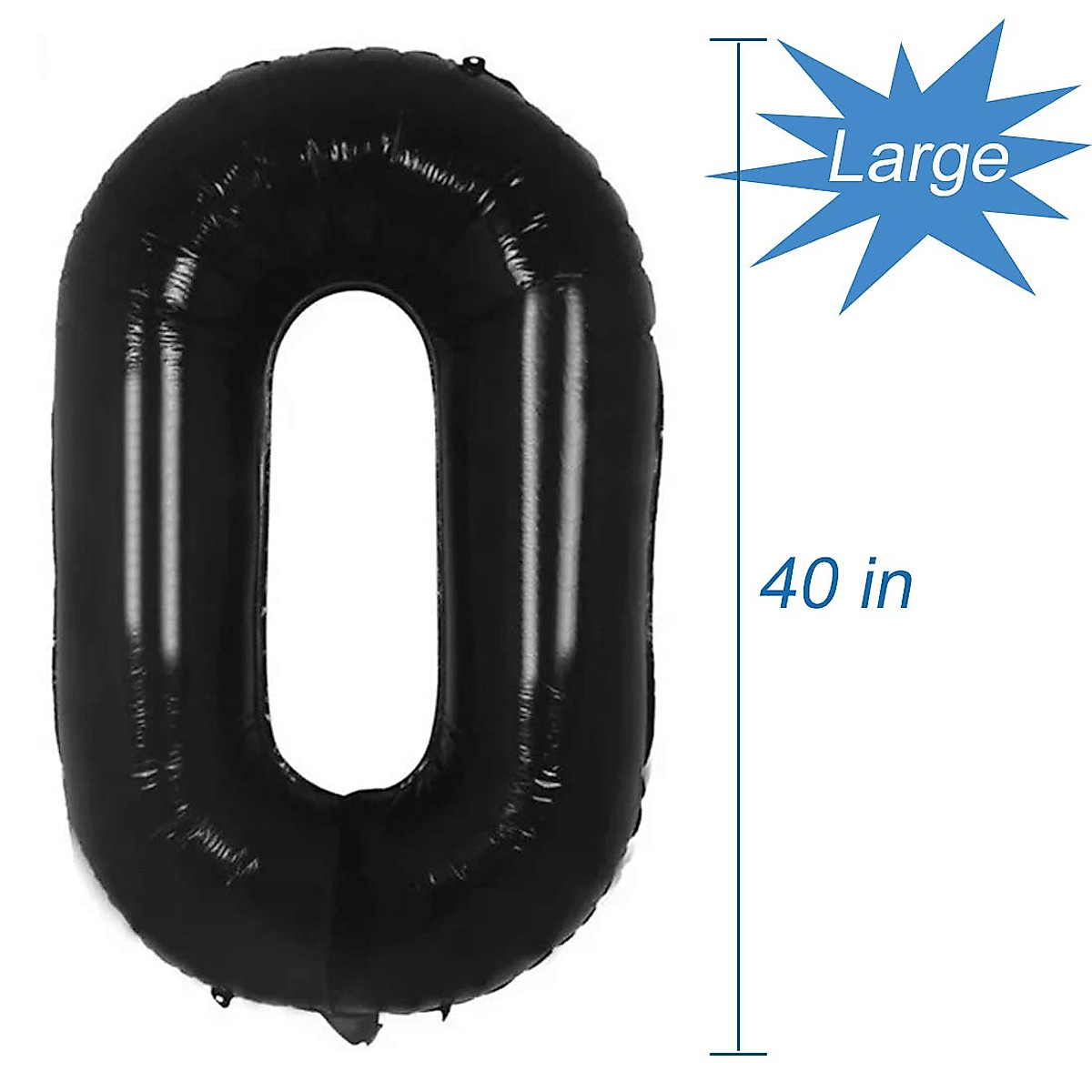 Tellpet Black Number 10 Balloons, 10th Birthday Party Balloons, 40 Inch