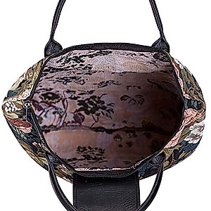 Signare Tapestry Foldable Tote Bag Reusable Shopping Bag Grocery Bag with Floral Peony Design (FDAW-PEO)