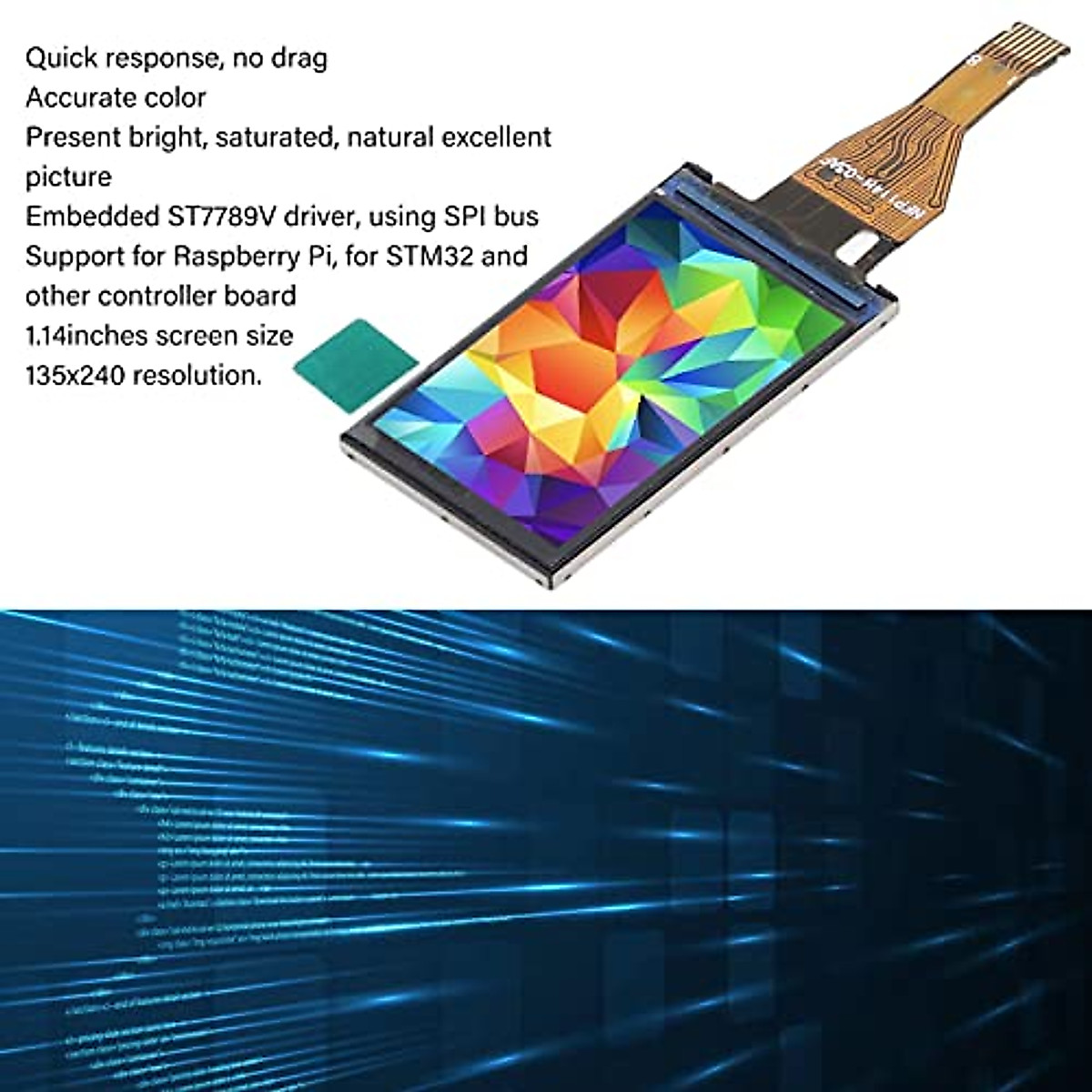 135x240 Resolution IPS Display Module, SPI Interface ST7789V Drive 2Pcs Non Flash Quick Response TFT IPS Display Module Energy Saving for Controller Board