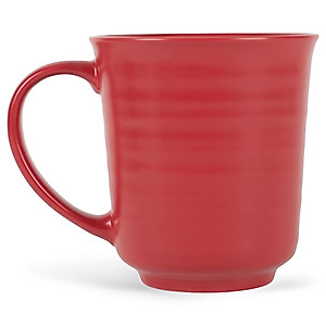 Elanze Designs Red Matte Glaze Finish 17 ounce Stoneware Coffee Cup Mugs Set of 4