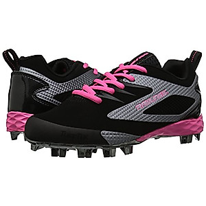 Rawlings Girl's Capture Baseball Shoe, Black/Pink, 3.0 M US Little Kid