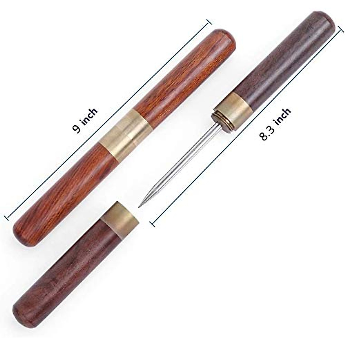 Stainless Steel Ice Picks with Wooden Handle and Safety Cover for kitchen, bars, bartender, picnics, camping, and restaurant, (2 Pcs, 9")
