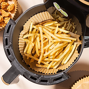 MadMedic Air Fryer Liners Disposable 6 in 8 in 9 in Air Fryer Paper Liner 7.9 Inch Rounded Nonstick Parchment Paper Oil Proof Air Fryer Paper Liners for 4Qt to 8 Qt Ninja Air Fryer AF101 AF150 AF161