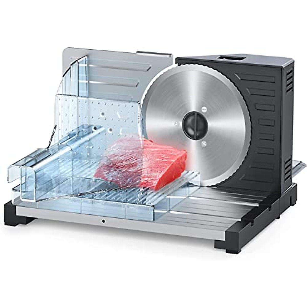 Meat Slicer, 120W Electric Deli Food Slicer 0-18mm Adjustable Slice Thickness Collapsible Slicer Machine with 6.7" Removable Stainless Steel Blade,Cuts Meat, Bread and Steak,Easy to Clean