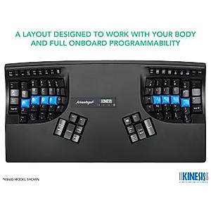 Kinesis Advantage2 Ergonomic Keyboard (KB600), Black top case, Cherry MX Brown Switches, QWERTY keycaps