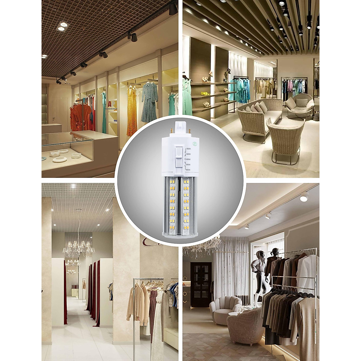 IDO LED G24q 4-Pin Light Bulb 14W 2000Lumens 32W Compact Fluorescent Lamp Replacement (Remove/Bypass The Ballast)