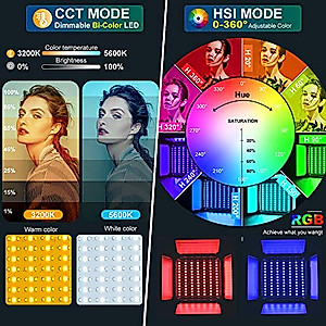 GVM RGB Led Video Light, 2PCS Video Lighting Kit with APP Control, 40W Photography Lighting Led Panel Light with 8 Kinds of The Scene Lights for Studio YouTube, 3200K-5600K, CRI 97+