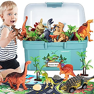 Kiddiworld Dinosaur Toys for 3 4 5 Year Old Boys Gifts, Dinosaurs Toys for Kids 3-5-7, Dino Figures Activity Play Mat Christmas Birthday Gifts for Girls Toddler Toys Age 2-4