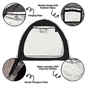 AiQueen Bike Tent Foldable Bike Storage Shed Waterproof Porable Bicycle Storage Cover Shelter with Window for Outdoor,Garden,Camping and Hiking dark black