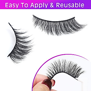 14 Pairs False Eyelashes, CHUN&CHENG 3D Upgraded Wispy Mink Lashes Pack Natural Look Luxury 16mm Cat Eye Lashes