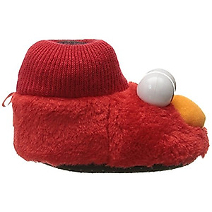 Sesame Street Unisex-Baby ELMO Puppet Slipper, Red, 5/6 Child US Toddler