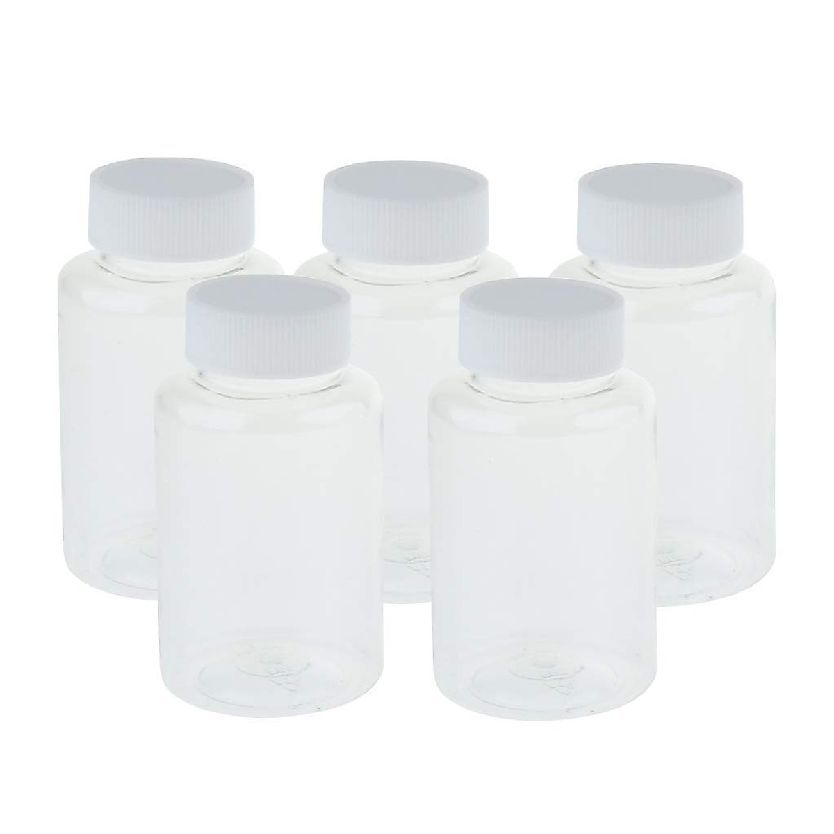 5pcs Graduated Reagent Bottles Laboratory Specimen Wide Mouth Bottles Containers Sterile Jars Threaded Bottles - White, 150mL