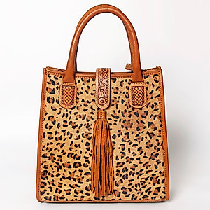 American Darling Tote Hand Tooled Hair on Genuine Leather Western Women Bag Handbag Purse | Western Tote Bag | Travel Tote Bags | College Tote Bag | Casual Tote Bag