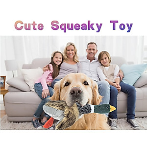 GOMUHE Dog Squeaky Toys, Plush Mallard Duck & Octopus Dog Toys Dogs, Plush Large Dog Toys, 16 Inch （2 Pack）