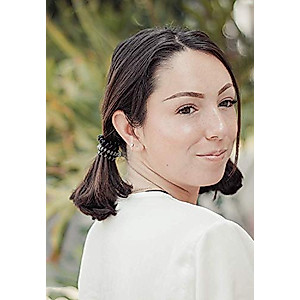 Kitsch Spiral Hair Ties for Women - Waterproof Teleties & Ponytail Holders for Teens | Stylish Phone Cord Hair Ties & Hair Coils for Girls | Coil Hair Ties for Thick Hair & Thin Hair, 4 Pcs (Brunette)