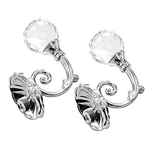 VOSAREA Pack of 2 Vintage Crystal Rose Pattern Wall Curtain Hook Coat Hat Handbags Towel Single Hook Wall Mount Hanger