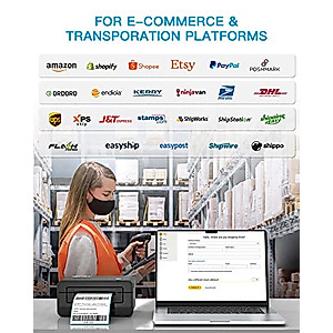 Thermal Label Printer - iDPRT SP410 Thermal Shipping Label Printer, 4x6 Label Printer, Thermal Label Maker, Compatible with Shopify, Ebay, UPS, USPS, FedEx, Amazon & Etsy, Support Multiple Systems